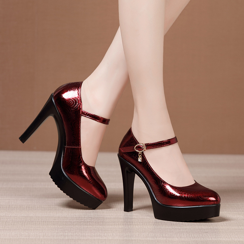 Super High Heel Model Pointed Toe Stiletto Women's Waterproof Platform ...