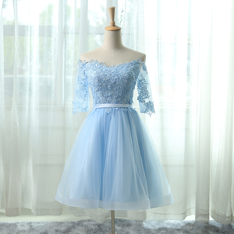 azure blue dress mini