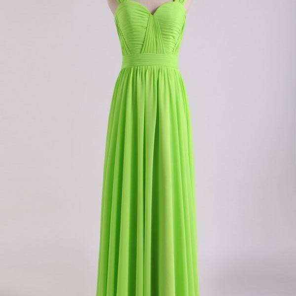 Green Prom Dresses Off The Shoulder A Line Chiffon Floor Length With ...