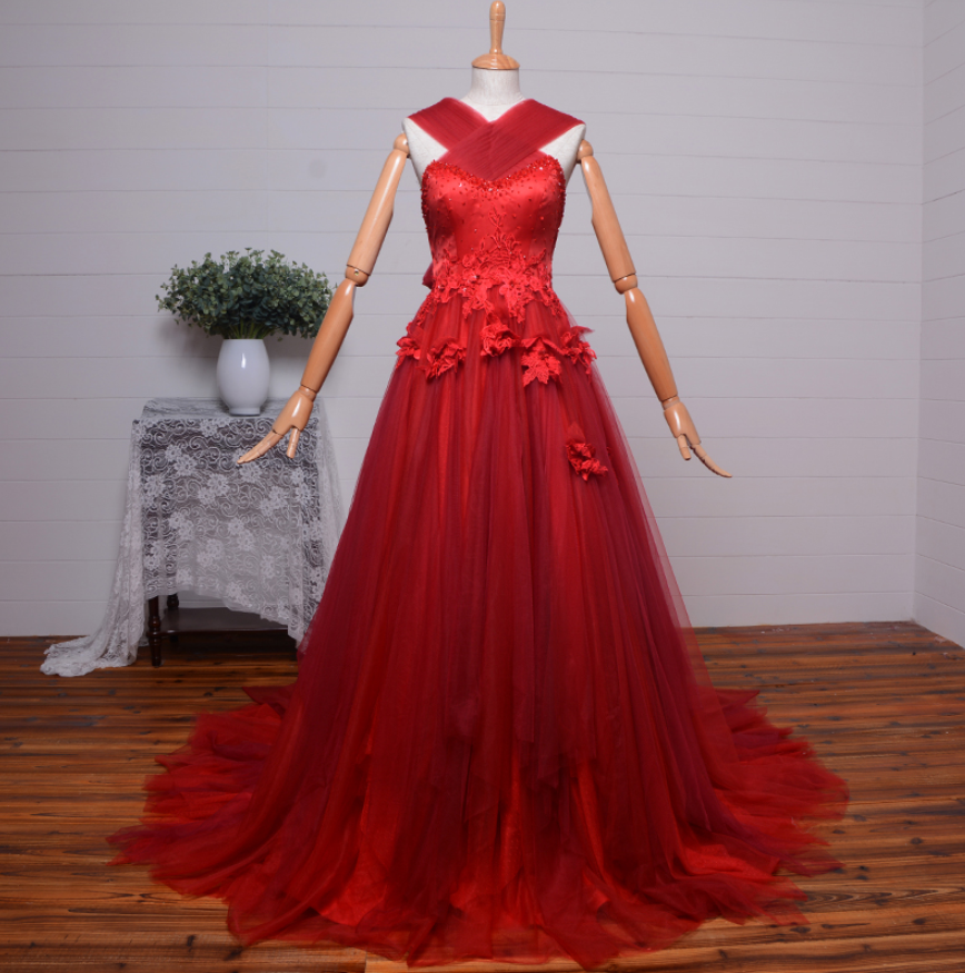 Red Floor Length Evening Dresses Party Dresses Cocktail Dress ...