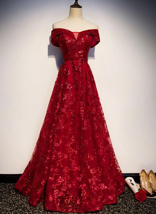 Stunning Red Lace Evening Gown For Women on Luulla