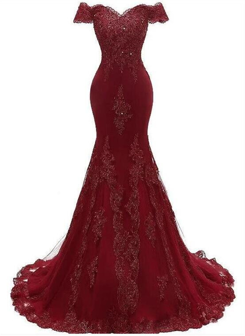 Stunning Red Lace Evening Gown For Women on Luulla