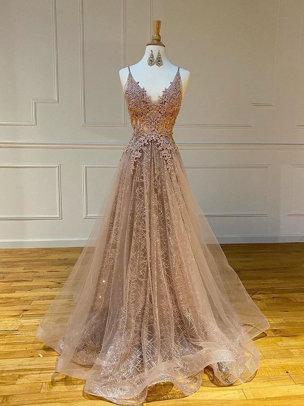 Fashion A Line Tulle Prom Dress Beauty Lace Beading Prom Grown Ss121 on ...