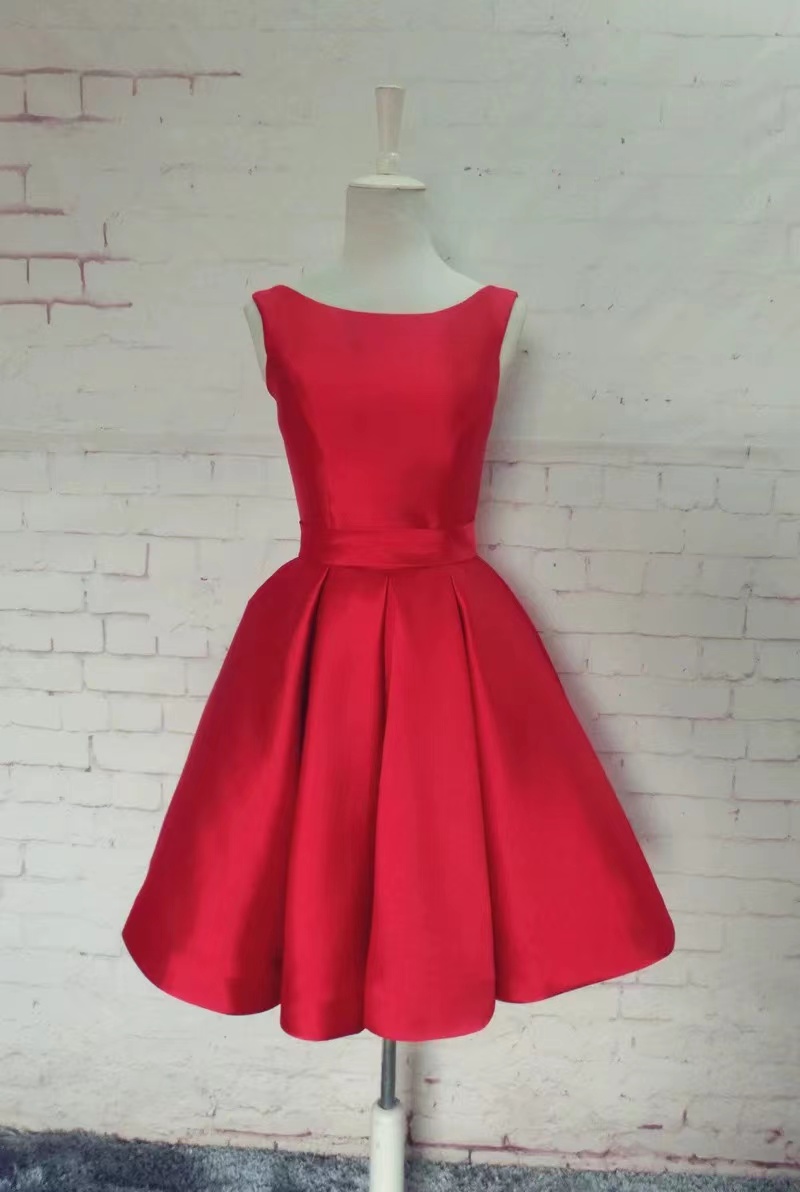 Red Backless Homecoming Dress Birthday Prom Evening Party Dress Cute ...