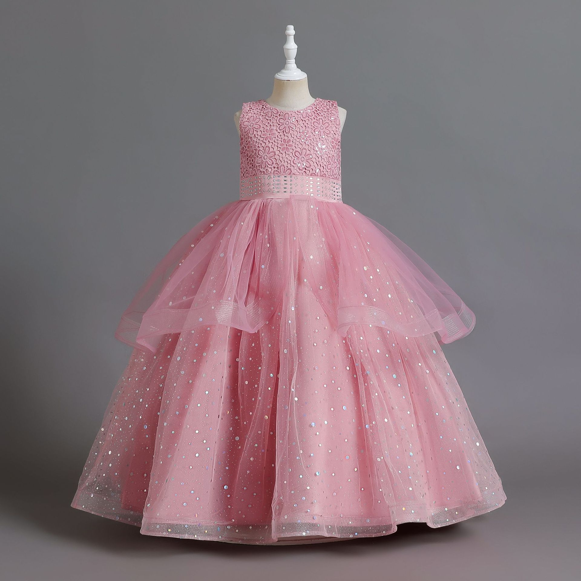 Pink Full Length Flower Girl Dress Princess Dress Fk40 on Luulla