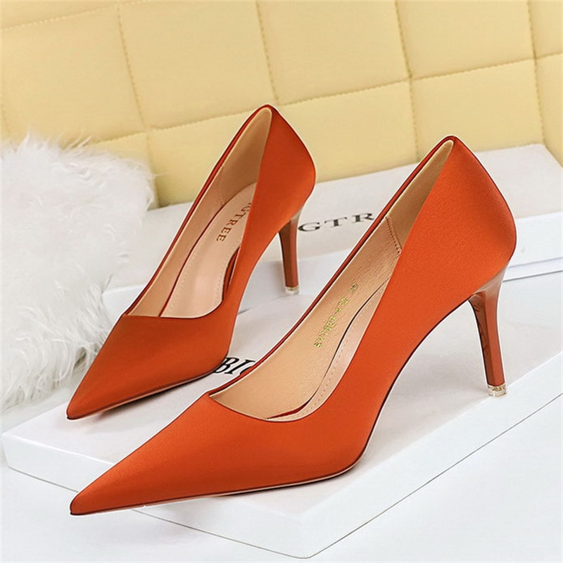 Simple Matching High Heels Slim Heels Shallow Mouth Pointed Women Shoes ...