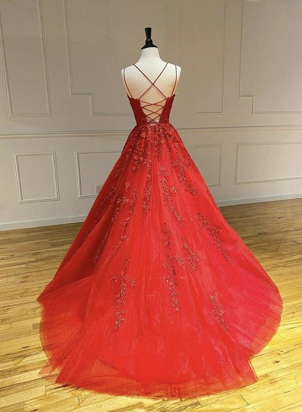 Red Lace Prom Dress Formal Ball Dress Evening Dress Sa1106 on Luulla