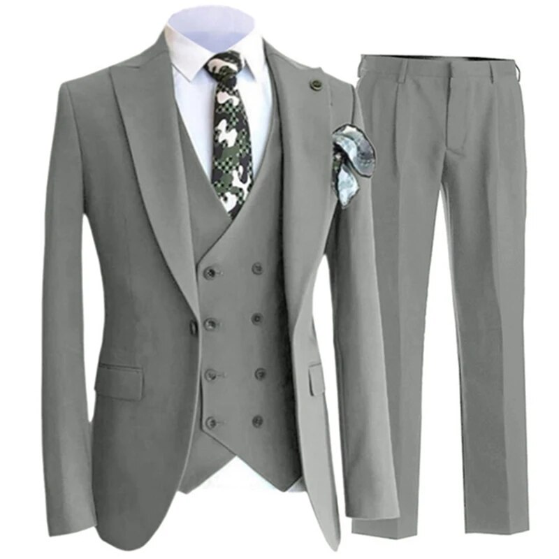 Classic Three-piece Grey Suit For Men on Luulla