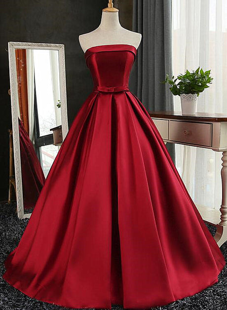 Stunning Red Satin Ball Gown Dress E on Luulla