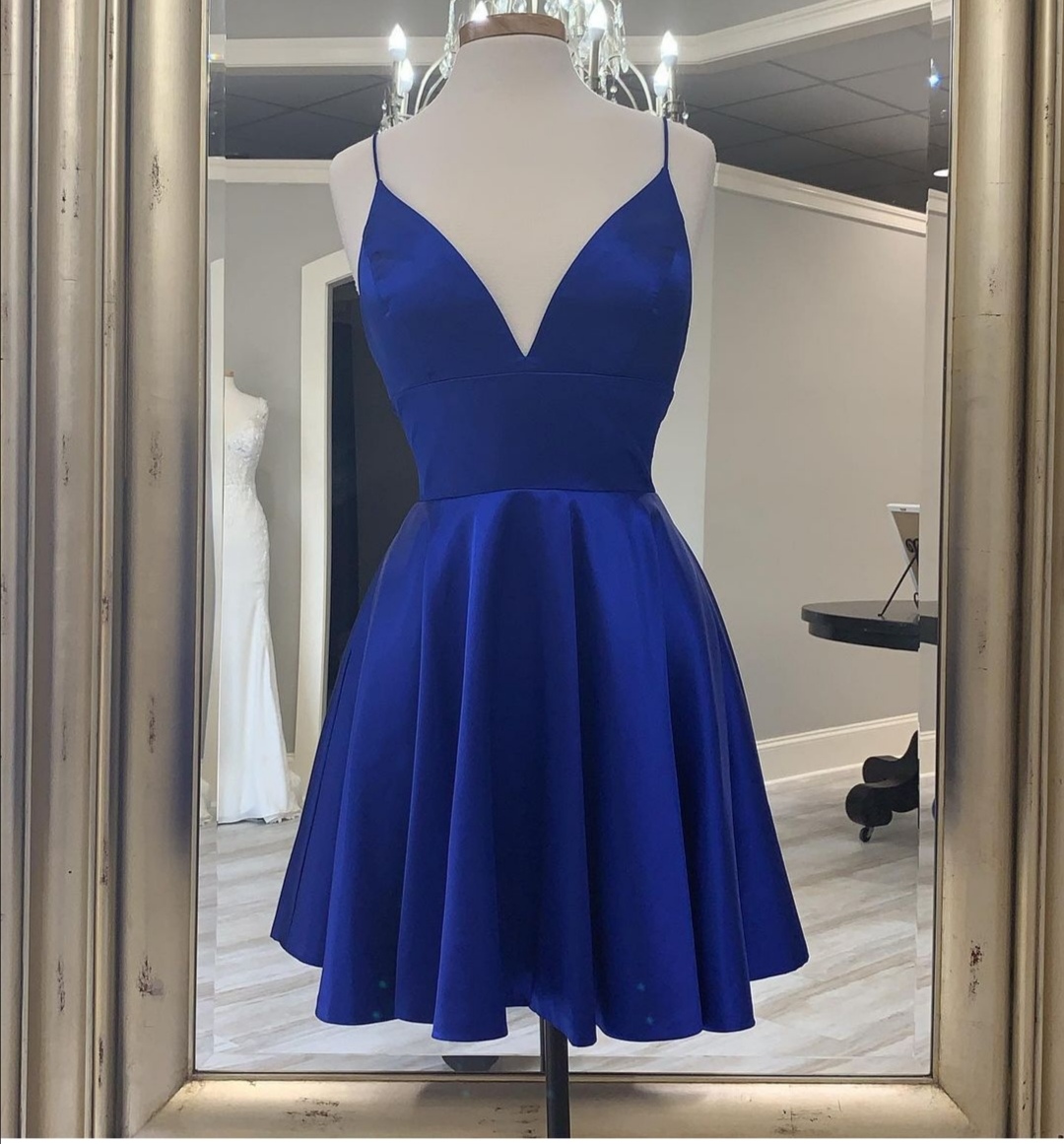 V Neck Royal Blue Short Party Dress Homecoming Formal Dress Sa2788 on ...